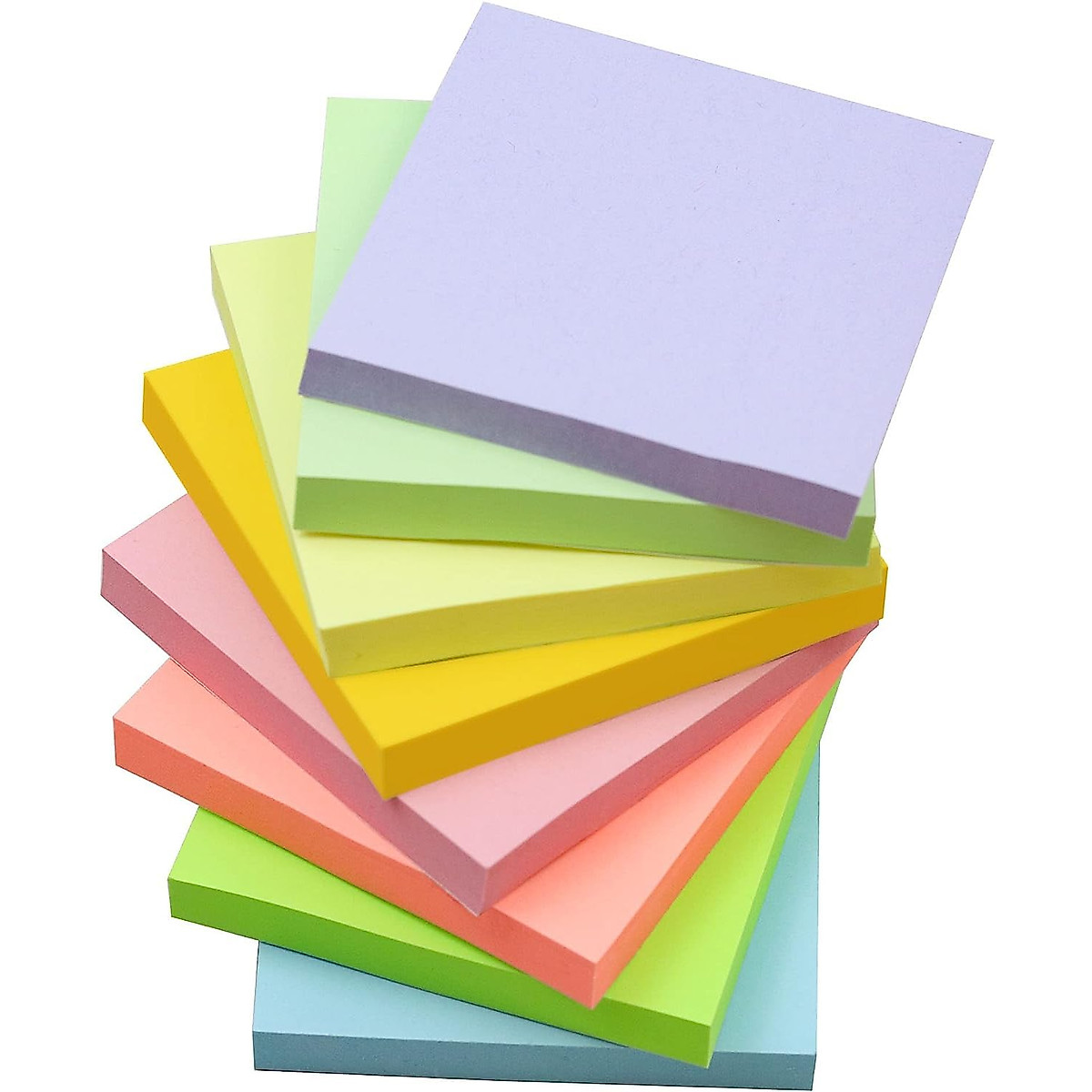 (8 Pack) Sticky Notes 3 x 3 in, Pastel Colorful Super Sticking Power Memo Post Stickies Square Sticky Notes for Office, Home, School, Meeting, 83 Sheets/pad