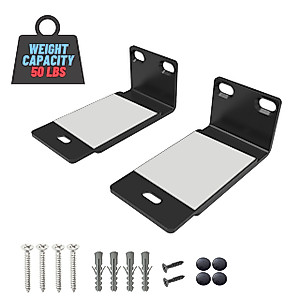 Universal Soundbar Wall Mount Bracket, Adjustable, Compatible with Most Brands, Includes All Mounting Hardware, Black