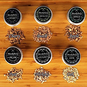 Whiskey Smoker Kit with Torch, Cocktail Smoker Kit, Old Fashioned/Bourbon/Drink Smoker Infuser Kit with 6 Flavors of Wood Chips. Christmas Gift for your Father, Friend and Loved.（No Butane）