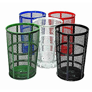 Witt Industries EXP-52BL Steel 48-Gallon Outdoor Waste Receptacle, Round, 23" Diameter x 33" Height, Blue