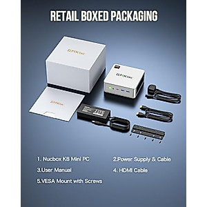 GMKtec K8 Gaming Mini PC Dual LAN 2.5Gbps AMD Ryzen 7 8845HS Desktop Computer, 16GB DDR5 Dual Channel (8GB*2) 512GB PCIe4.0 SSD, USB4.0, HDMI, DP, USB-C, WiFi 6E, BT 5.2