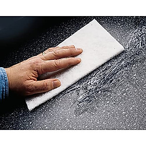 Scotch-Brite Light Cleansing Hand Pad 7445 - Mild Abrasive Hand Sanding Pad - White Hand Pad - For Metal, Vinyl, Porcelain - 6" x 9"