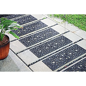 IRONGATE - Stair Treads Stair Case Step Mats - 6 Pack - Rubber - Rugged Sturdy Heavy Duty Commercial Grade - Non Slip Outdoor Indoor Skid Resistant - Floor Tile Drain Pool Balcony Yard - 10x30