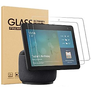 Epicgadget [2 Pack] Glass Screen Protector for Amazon Echo Show 10 (3rd Gen) 10.1", Ultra HD Clear Anti Scratch 9H Hardness Tempered Glass Screen Film