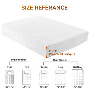 Guohaoi Heated Mattress Pad Full Warm Electric Mattress Pad with 10 Hour Timer Auto Off and 6 Heating Setting, Single Control Soft Heating Mattress Cover Fit Up to 21'' Deep Pocket (54''*75'' White)