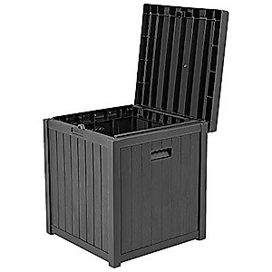 Patio Storage Box 51 Gallon Small Deck Boxes Outdoor Waterproof Patio Cushion Storage Outside Container for Pool Towel, Garden Tools, Toys, Grey