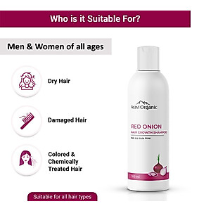 Aspiiro Natural Organic Red Onion Shampoo For Hair Fall Rescue & Hair Growth 6.7 Ounce | SLS & Paraben Free - 6.7 FL Oz / 200ml