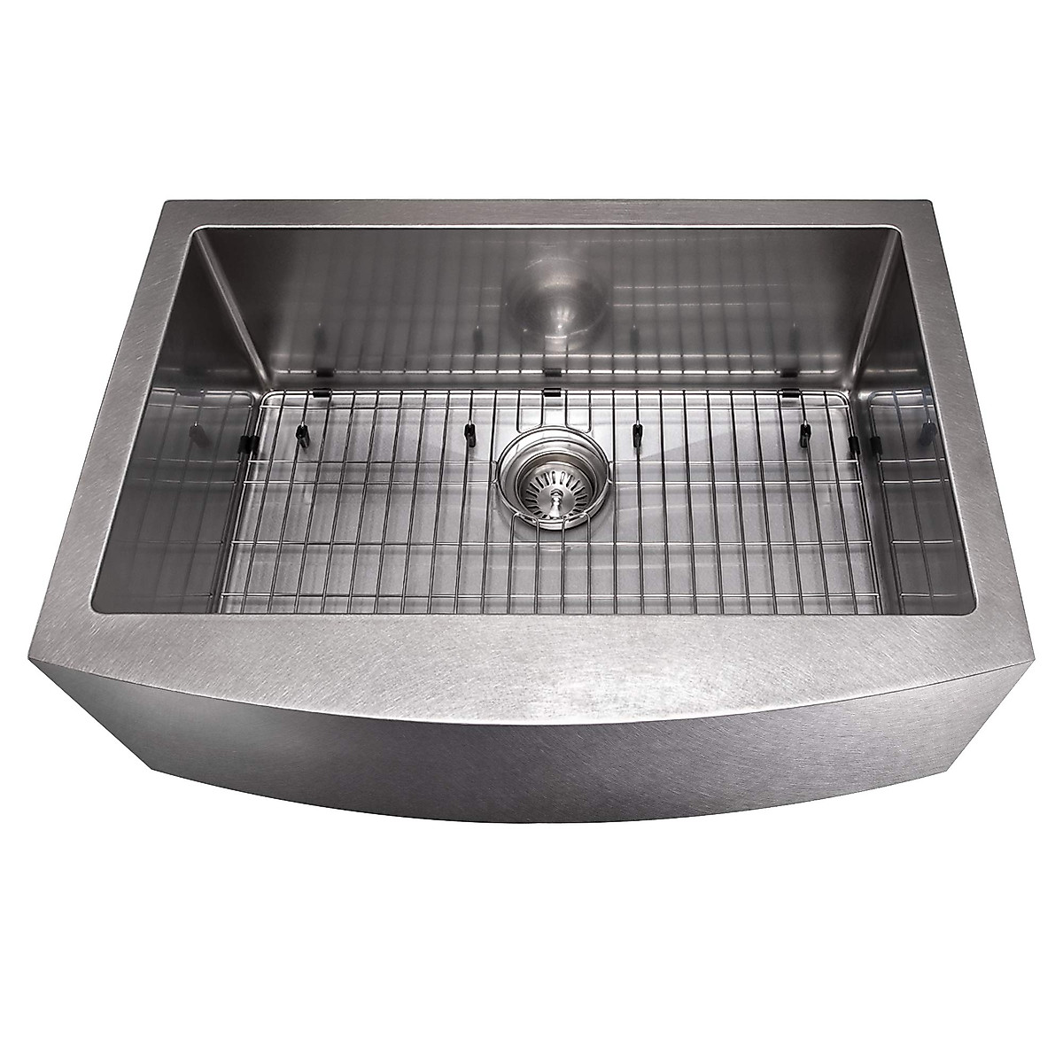 ZLINE 30" Zermatt Farmhouse Apron Mount Single Bowl Scratch Resistant Stainless Steel Kitchen Sink with Bottom Grid (SAS-30S)