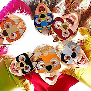 24 Packs Puppy Dogs Felt Masks Party Favors for Kids, Blue Puppy Game Video Party Supplies, Blue Puppy Themed Birthday Party Decorations Gift for Boys Girls