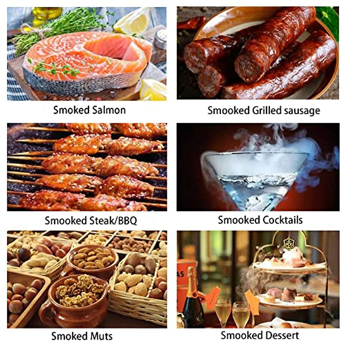 Restaswork Wood Chips for Smoking (8 oz) Natural Smoking Wood Chips Variety Pack Hickory, Pecan,Cherry and Apple Great for Smoking Beef Pork Chicken Fish Cocktail and Whisky (8 Pack)