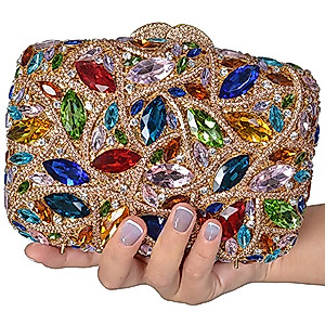 MOSSMON Crystal Evening Clutch Bag Sparkling Bride Wedding Party Purse for Women