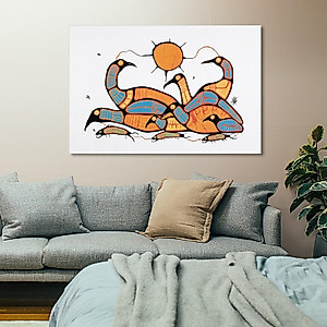 Loon Family by Norval Morrisseau Prints Poster Wall Art Picture Painting Poster Canvas Print Posters Artworks Bedroom Living Room Decor 12x18inch(30x45cm)