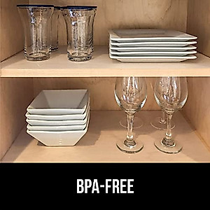 Gorilla Grip Ribbed Drawer and Shelf Liner for Cabinet, Non Adhesive Waterproof Protection for Kitchen, Strong Grip, BPA Free Plastic Liners for Cabinets, Bathroom Cupboard Drawers, 17.5x20, Clear