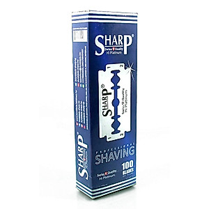 100 Sharp Hi Platinum Double Edge Razor Blades For Safety Razor - Men´s Safety Razor Blades For Shaving For Men For A Smooth And Clean Shave (1 Year Supply)