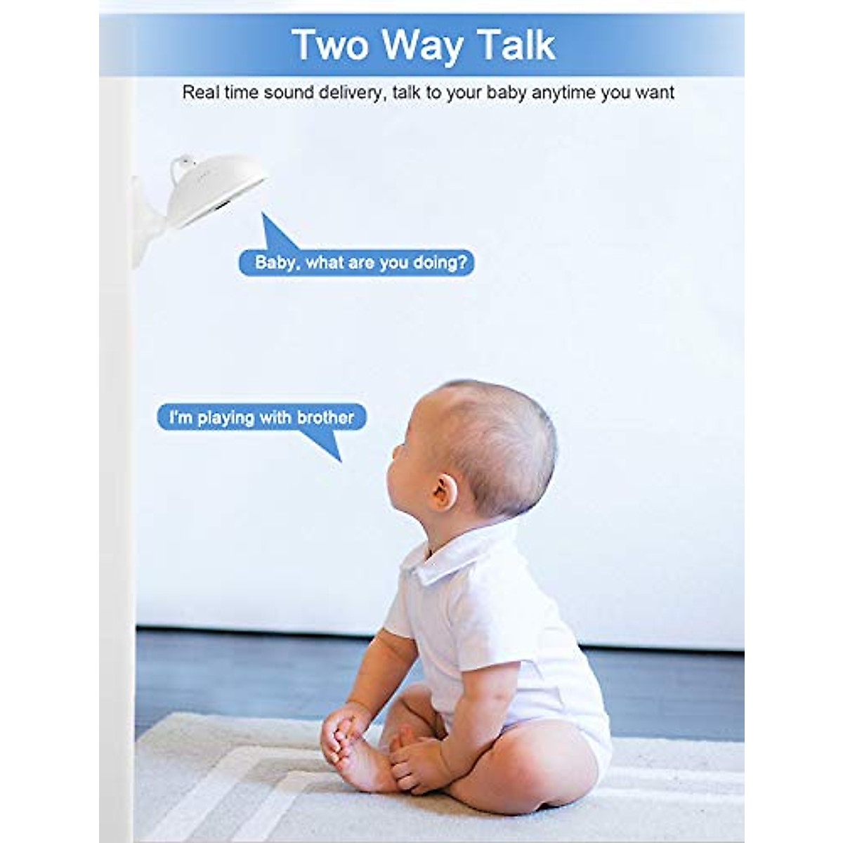 Baby Monitor, 4.3'' Video Baby Monitor with 2 Cameras, Night Vision, Temperature Monitoring, 5 Lullabies, 2-Way Talk, VOX Mode, Feeding Time Alarm, Support up to 4 Cams, 1000ft Stable Transmission