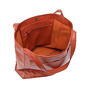 Women Tote Bags Top Handle Satchel Handbags PU Faux Leather Shoulder Purse (saddle tan)