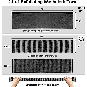 Exfoliating Back Scrubber, Body Scrubber for Shower Bath, Japanese Scrub Wash Cloth Exfoliating Washcloth Towel for Men Women Exfoliation, Body Scrubbing Brush Loofah Exfoliator African Net Sponge Rag