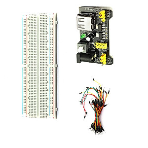 DGZZI 1Set Electronics Fun Kit(1PCS Power Supply Module + 1PCS Solderless 830 tie-Points Breadboard + 65pcs Jumper Wire) for Arduino