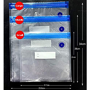 Daarcin Sous Vide Bags 3 Size Mixed 18pcs BPA Free Reusable Vacuum Sealer Bags Keep Food Flash with 2 Sealing Clips (18pcs Mixed no Pumb)