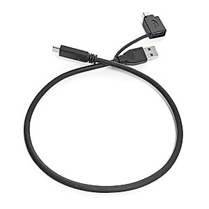 Oyen Digital USB-C to USB-A Cable with A-C Adapter, 16-inch/ 0.4 M (UCCA-04-NN)