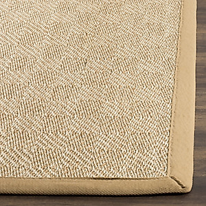 SAFAVIEH Natural Fiber Collection Area Rug - 8' x 10', Natural & Beige, Border Sisal Design, Easy Care, Ideal for High Traffic Areas in Living Room, Bedroom (NF151B)