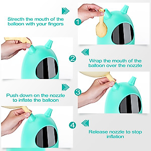 Balloon Pump, Air Balloon Pump Electric Portable Balloon Inflator Pump Dual Nozzle Blower Machine for Party Decoration (Blue)