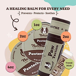 PawTection Balm Stick for Dogs (2oz) All-Natural, Lick-Safe Dog Paw Protector, Moisturizing Dog Paw Balm for Dry, Cracked Pads, Protects Paws from Winter Ice, Salt & Rough Terrain