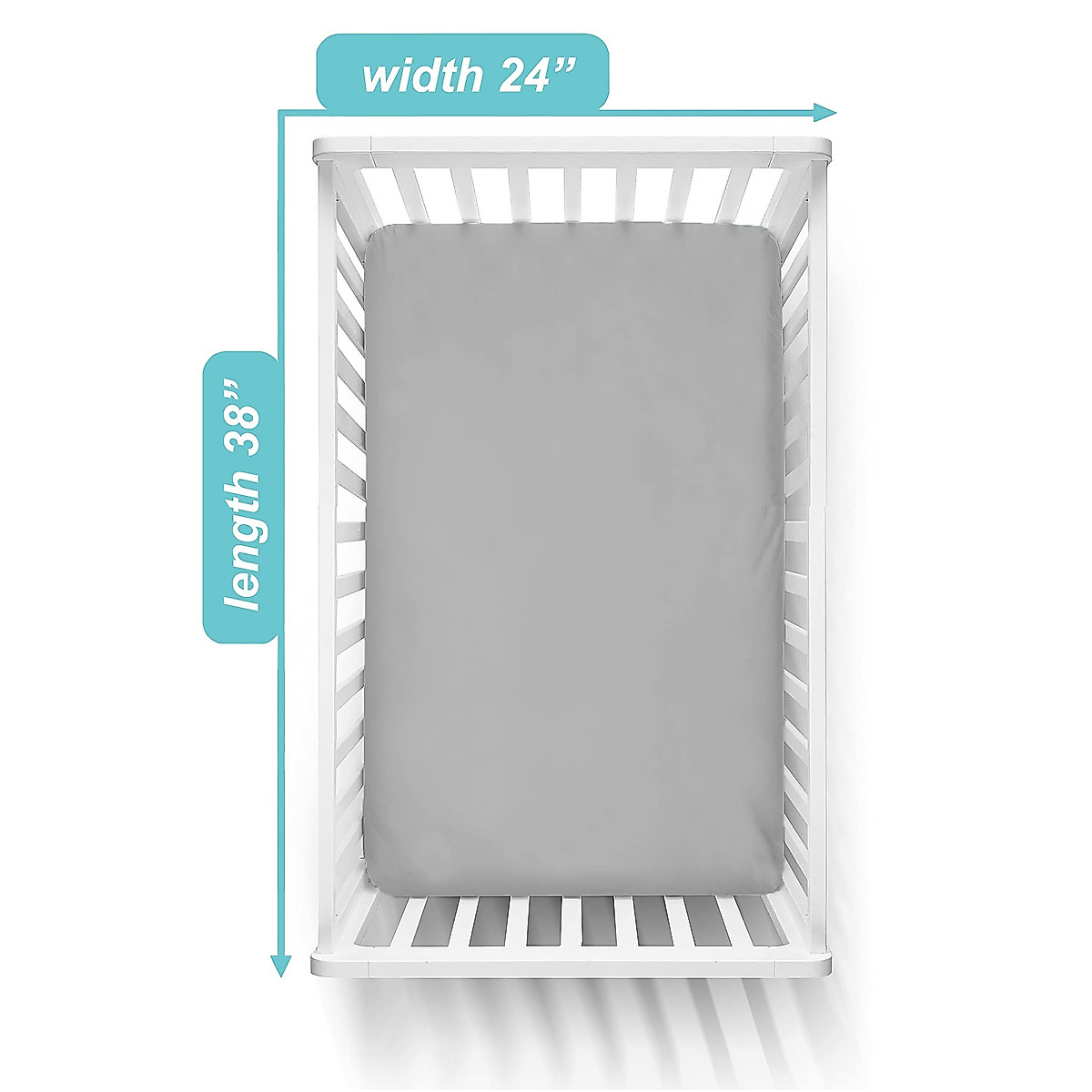 American Baby Company 100% Natural Supreme Cotton Jersey Knit Fitted Portable/Mini-Crib Sheet, Gray, Soft Breathable, for Boys and Girls