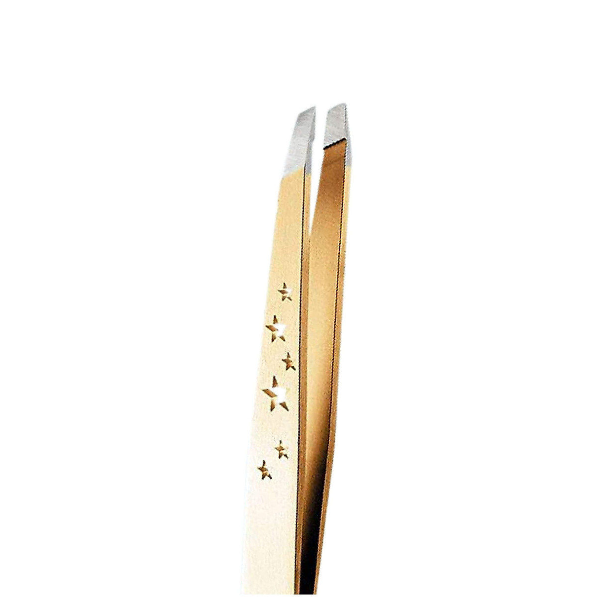 Rubis Classic 6-Star Stainless Steel Slanted Tweezers for Precise Eyebrows and Hair Removal, 1K103CT, Gold, The Gold Collection,Rubis Switzerland Swiss Made World Renowned Precision