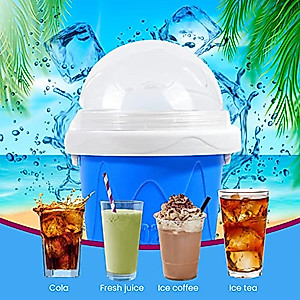 Slushy Maker Cup - TikTok Frozen Magic Quick Smoothie Cup- With Extra Popsicle Mold , Sponge & Cleaning brushes , Bottle with 2 in 1 Straw - Squeeze Icy Frozen Slushie Cup - Cooling Slushie for Smoothies -Blue