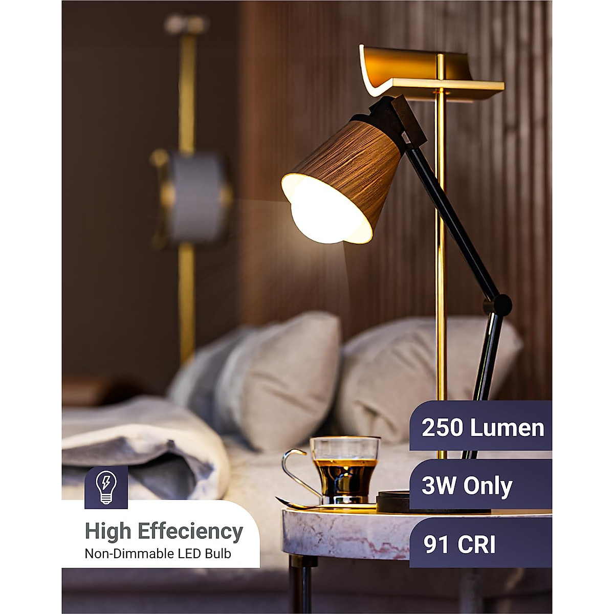 Sunco 10 Pack 3W=40W A19 LED Light Bulbs CRI91 3000K Warm White, 250 Lumens, E26 Medium Base, Indoor Outdoor, Super Bright, Instant On, Frosted Lens, Lamp for Bedroom Dining Living Room UL