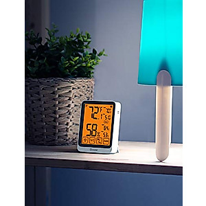 Govee Bluetooth Thermometer Hygrometer with 4.5 Inch Large Backlight LCD Touchscreen, Digital Temperature Humidity Monitor with App Alerts, 2 Years Data Record & Export, for Nursery Room Greenhouse