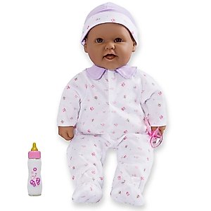 JC Toys Hispanic 16-inch Medium Soft Body Baby Doll La Baby | Washable |Removable Purple Outfit w/Hat and Pacifier | for Children 12 Months +, Hispanic-Purple