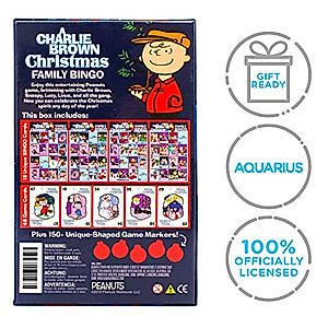 AQUARIUS - Peanuts Charlie Brown Christmas Family Bingo Game