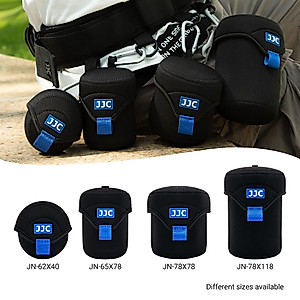 JJC Water Resistant Neoprene Camera Lens Pouch Case, Fold-Over Lens Bag for Mirrorless Lenses Up to 3.1 x 4.6 (D X H) for Canon RF 85mm f/2, Nikon Nikkor Z 85mm f/1.8, Sigma 16mm f/1.4 etc.
