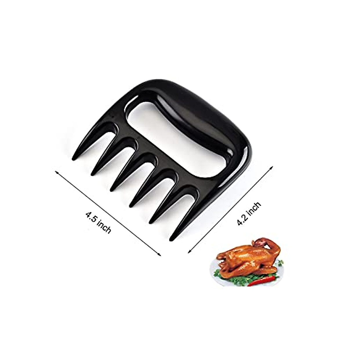 WinAimer Premium meat shredder claws - Strongest BBQ Meat Forks, Carving Forks , Lift, Handle, Shred and Cut Meats ,Shredder Claw x 2 For Barbecue, Smoker, Grill (Black)