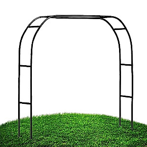 Garden Arch Metal Trellis Arbor Rose Arch for Wedding Balloon Decoration Climbing Plant Garden Archway Wide 79in 47in 55in 71in 94in 138in (Color : Black, Size : 110" W x 87" H)
