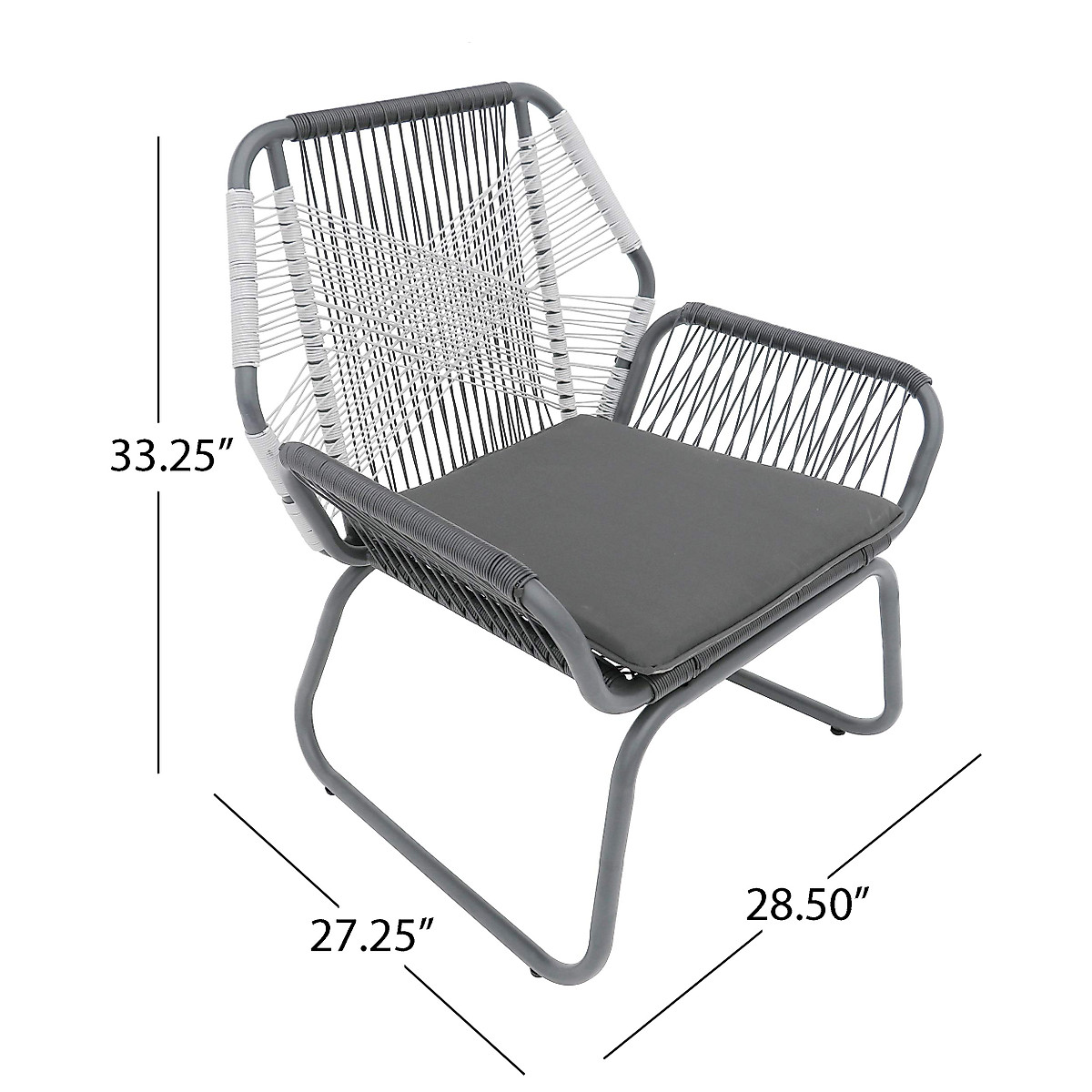 Christopher Knight Home Lydia Outdoor Wicker Club Chair (Set of 2), Gray/White/Gray
