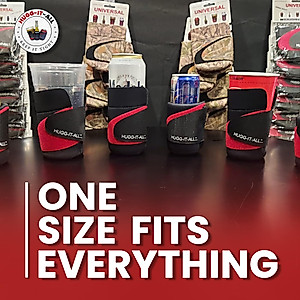 Universal Drink Wrap Neoprene Sleeve Fit for 10oz - 32oz Cans & Bottles of with Black and Red Portable Beverage Holder for Event, Camping, Fishing, Travel and Office