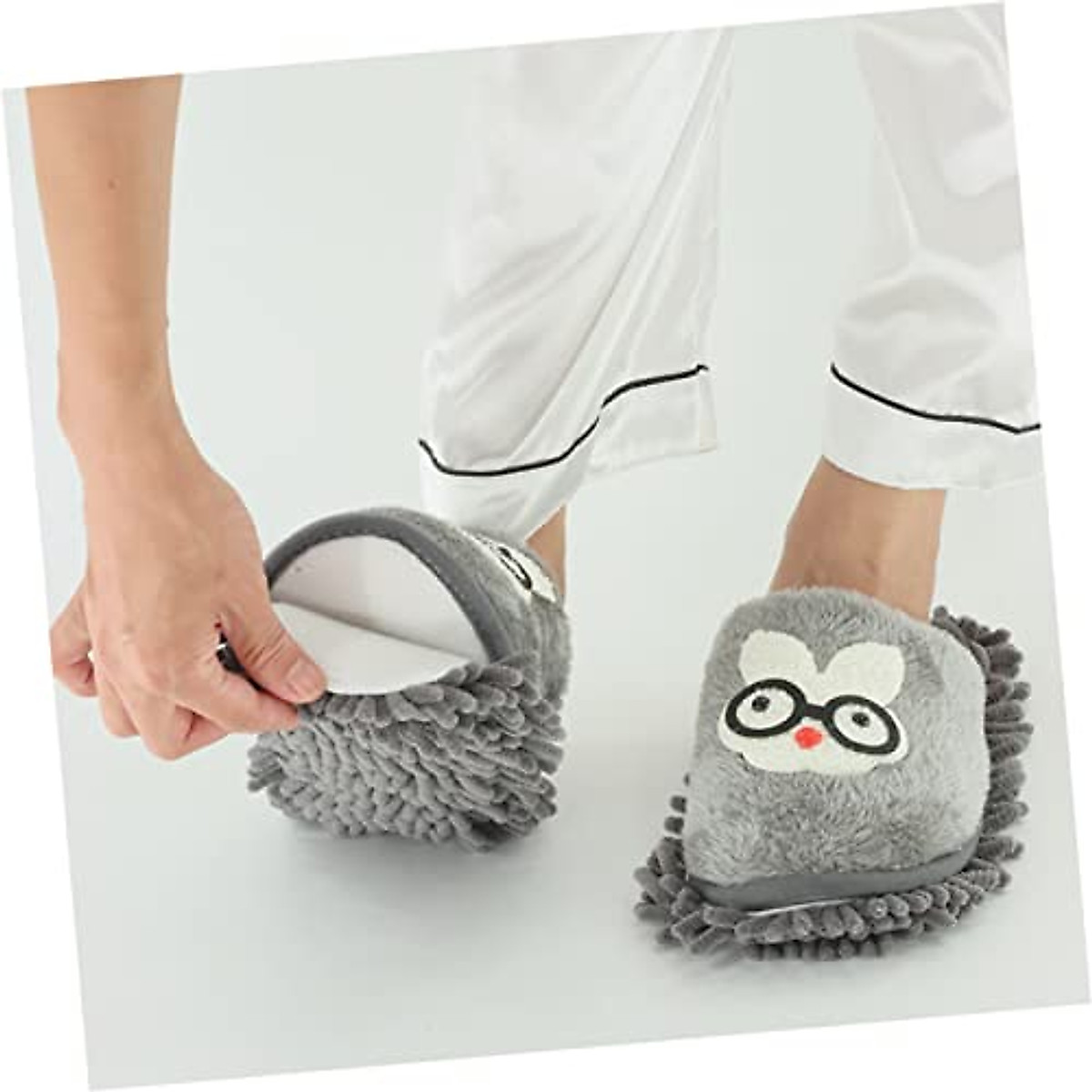 VILLCASE 1 Pair Mop Slippers Cute Slippers Microfiber Mops Cleaning Mops Floor Cleaner Microfiber Shoes Cover Cleaning Slipper Cartoon Mopping Slipper Cartoon Mop Slippers Winter Slipper