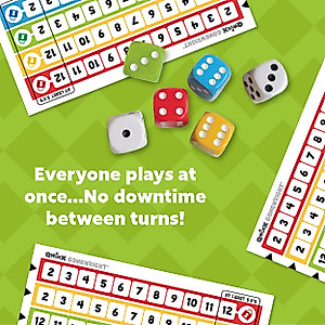 Qwixx: The frantic dice rolling game that everyone plays at once! For ages 8+, 2-5 players, from Gamewright