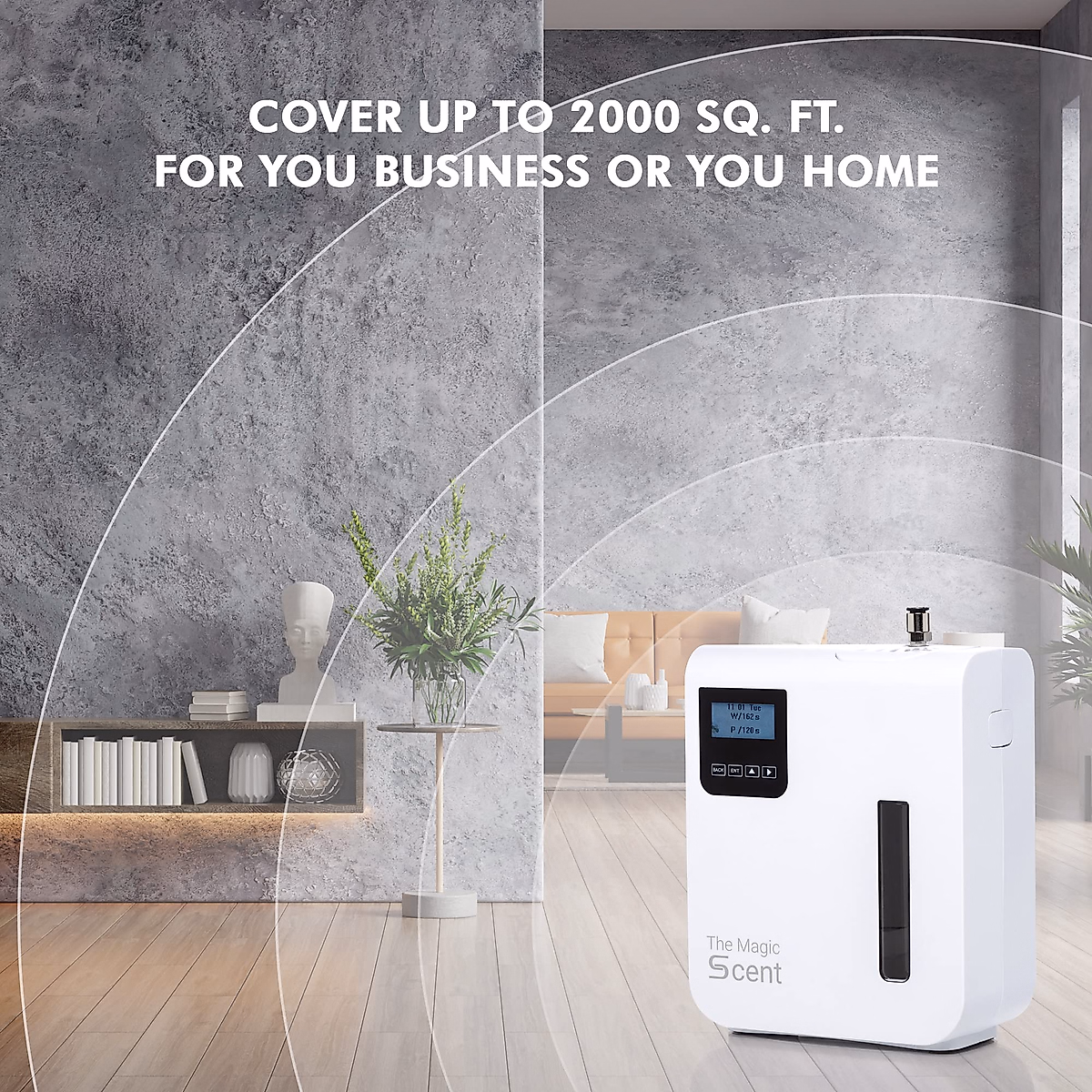 The Magic Scent Diffuser - Scent Air Machine for Home & Commercial Use - Covers Up to 1000 sq. ft. - 300ml - Smart Cold Air Technology HVAC Diffuser or Standalone Large Room Waterless Diffusers