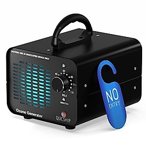 Ozone Generator 12,000mg/h & Ozone Machine Odor Removal - O3 Deodorizer, High Capacity Commercial Ozone Machine, Home Ozone Generator for Car, Rooms, Smoke and Pets - Qucship