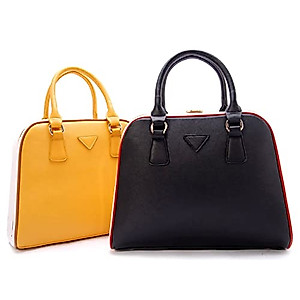 ANN CREEK Women's 'Cranford' Satchel Bag Tote Bag Top Handle Stachel Handbags Ladies PU Faux Leather Purses Shoulder Bag Cute Fashion Casual Handbags Yellow