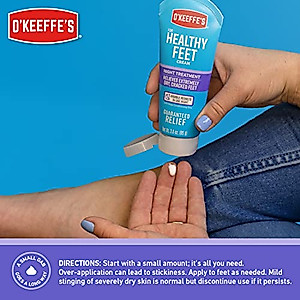 O'Keeffe's for Healthy Feet Night Treatment Foot Cream, Guaranteed Relief for Extremely Dry, Cracked Feet, Visible Results in 1 Night, 3.0 Ounce Tube, (Pack of 2)