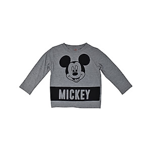 Disney Mickey Mouse Infant Baby Boys 3 Pack Long Sleeve T-Shirts Red/Blue/Grey 18 Months