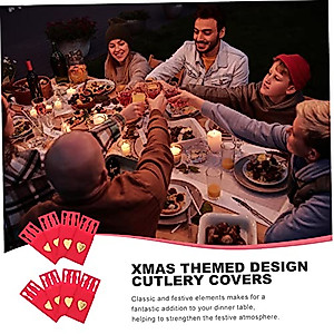 BESTOYARD 8pcs Cutlery Bag Cutlery Holder Pouch Spoon Fork Bag Wedding Table Centerpiece Cutlery Pouch Cutter Fork Bag Desktop Cutlery Cover Non-woven Fabric Rectangle Christmas Utenciles