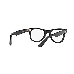 Ray-Ban RX4340V Wayfarer Ease Square Prescription Eyeglass Frames, Black/Demo Lens, 50 mm