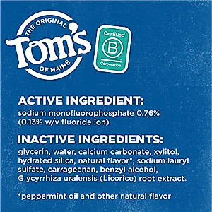 Tom's of Maine Natural Wicked Fresh! Fluoride Toothpaste, Spearmint, 4.7 oz. 2-Pack
