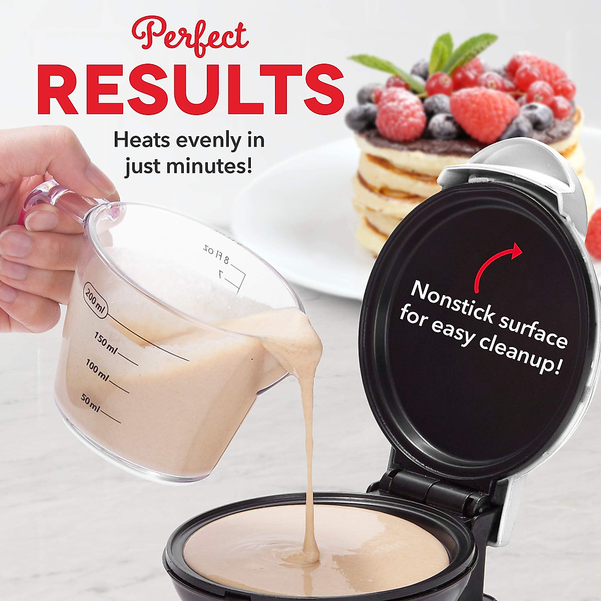 DASH DMS001WH Mini Maker Electric Round Griddle, White & Mini Maker Portable Grill Machine + Panini Press with Recipe Guide - Aqua